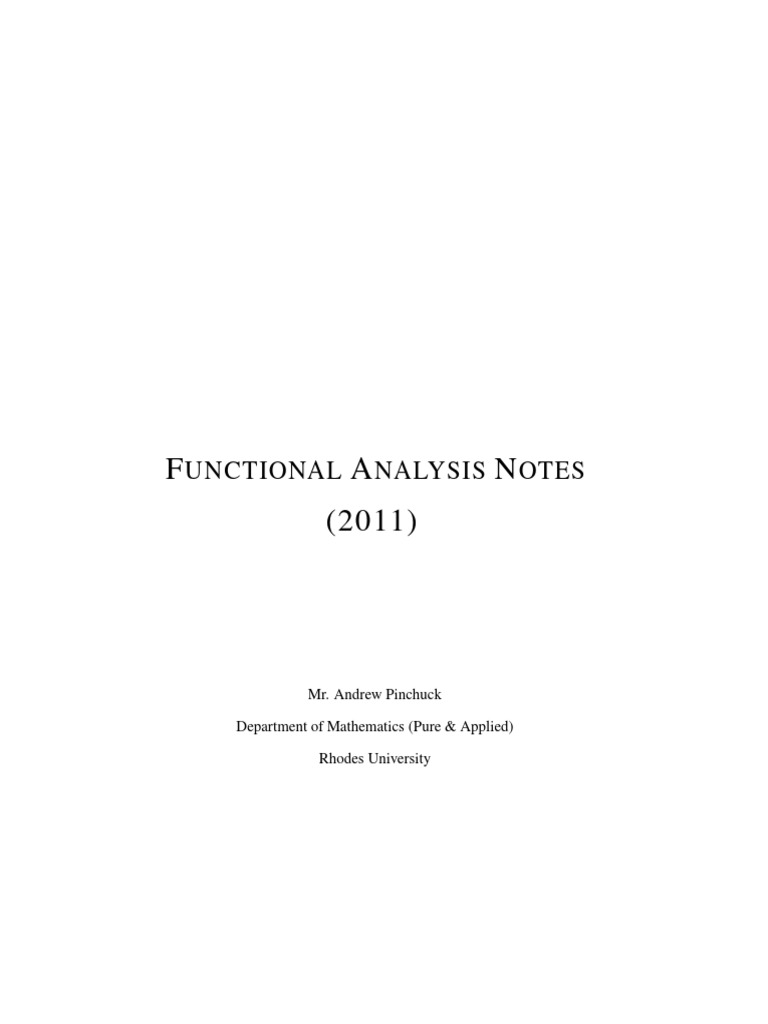 Functional Analysis Master | PDF | Functional Analysis | Mathematical ...