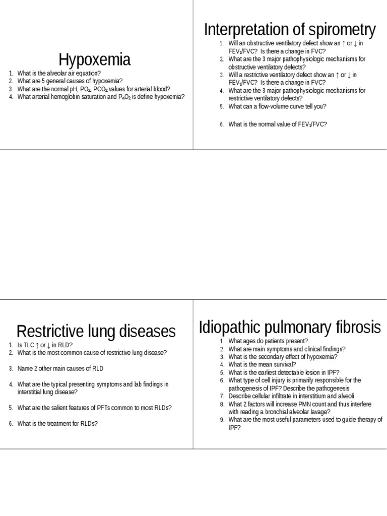 Hypoxemia Interpretation of Spirometry | PDF | Chronic Obstructive Pulmonary Disease | Lung