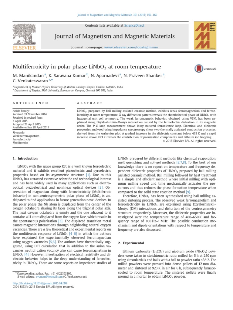 Journal of Magnetism and Magnetic Materials | PDF | Dielectric ...