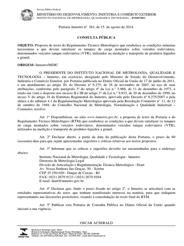 Portaria Inmetro | PDF | Metrologia | Pneu