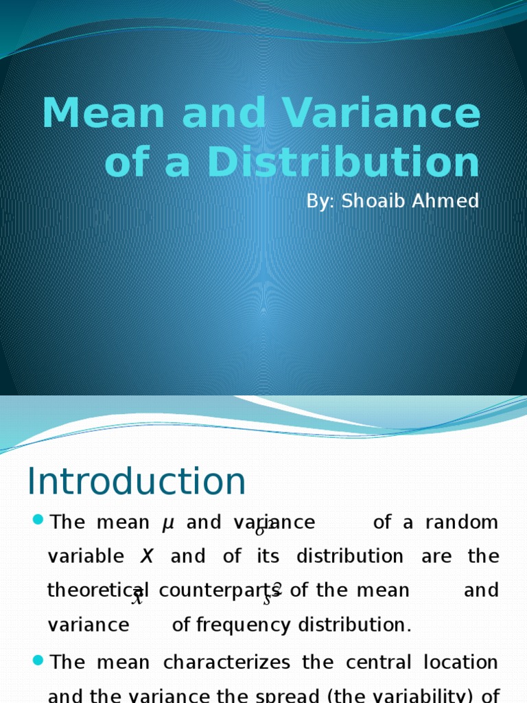 6.mean and Variance of A Distribution | PDF | Probability Distribution ...