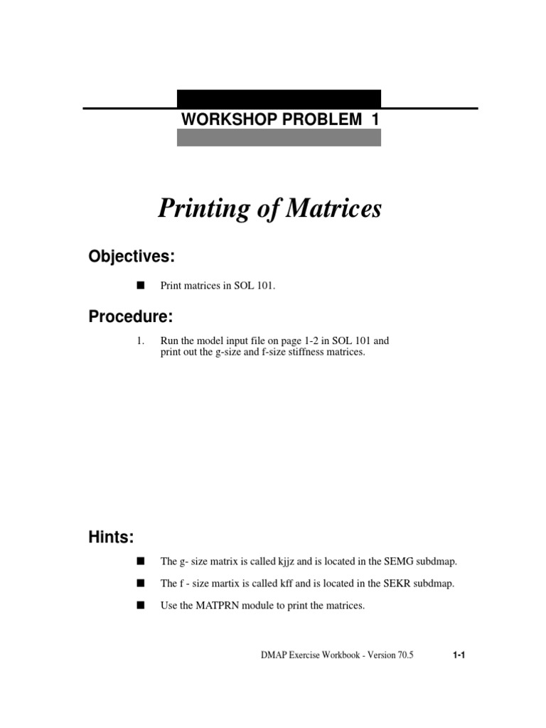 Workshop 1 Printing-Matrices | PDF