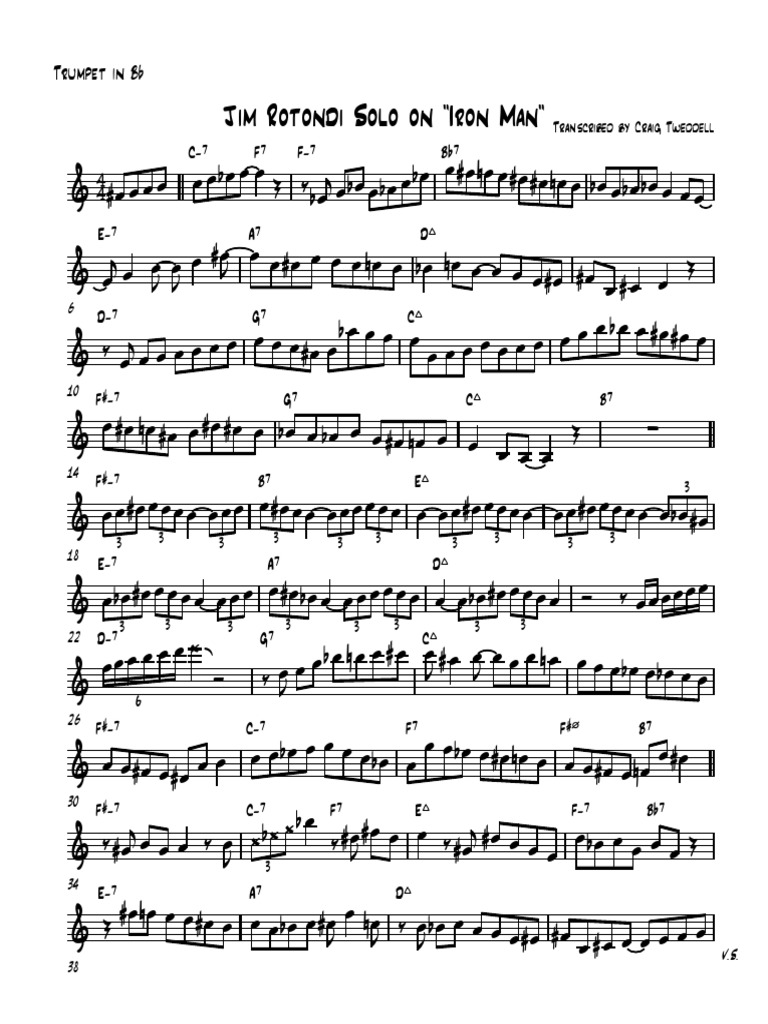 Jim Rotondi Solo On Iron Man | PDF