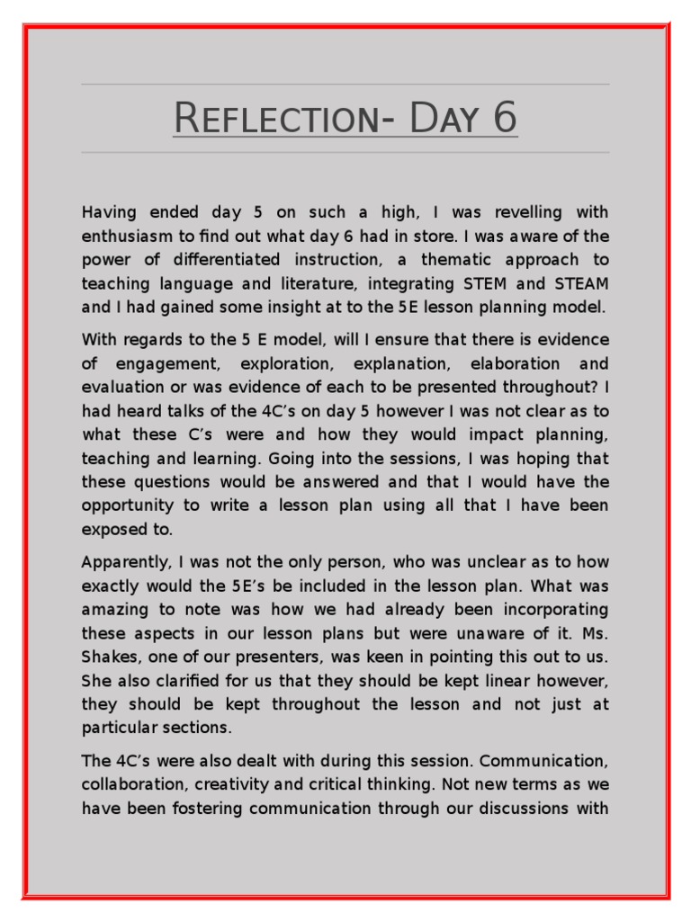 Reflection 6 | PDF