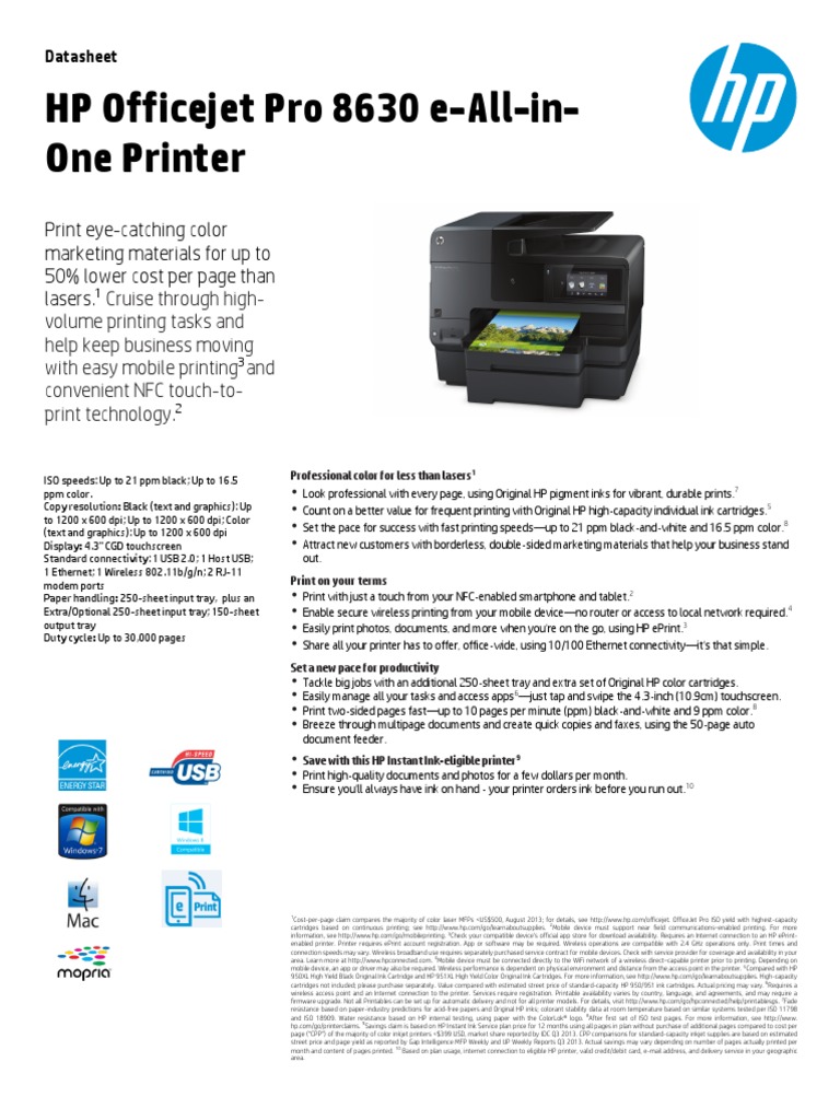 HP Officejet Pro 8630 e-All-in-One Printer