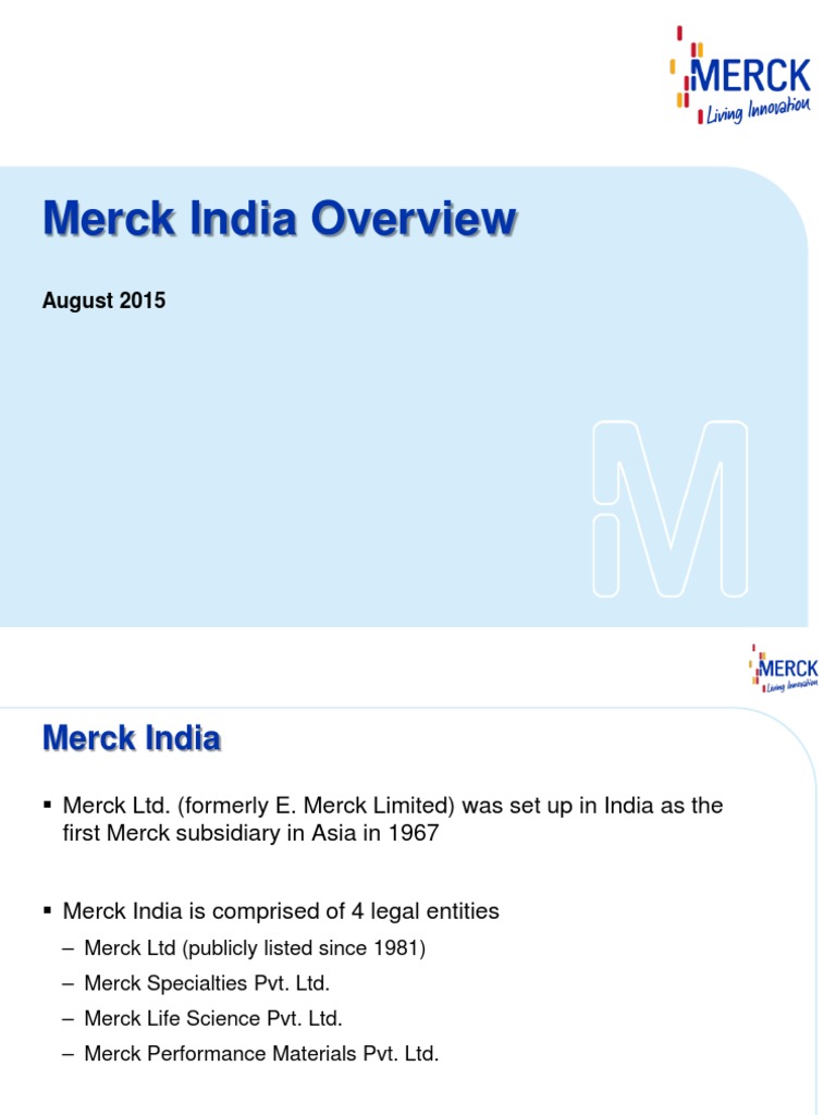 Merck India Company Presentation Tcm1613 140897 | PDF