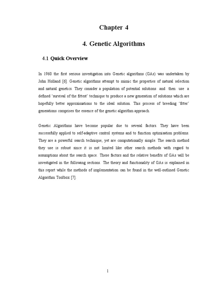 Genetic Algorithms: 4.1 Quick Overview | PDF | Genetic Algorithm ...