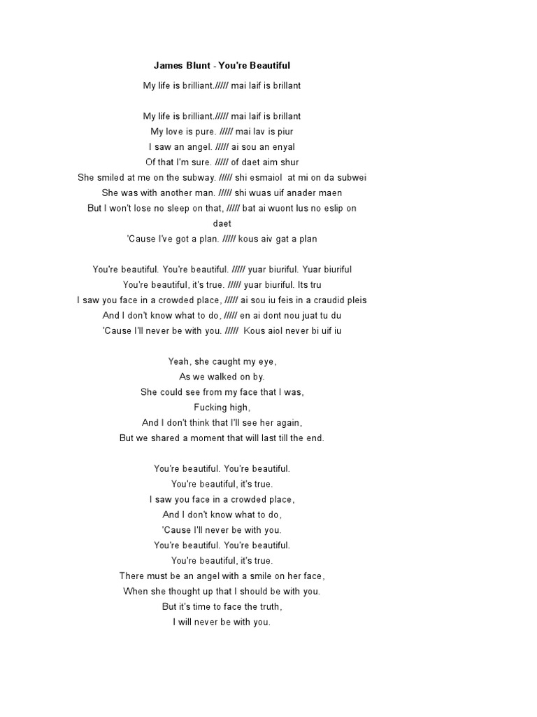 James Blunt - You're Beautiful | PDF