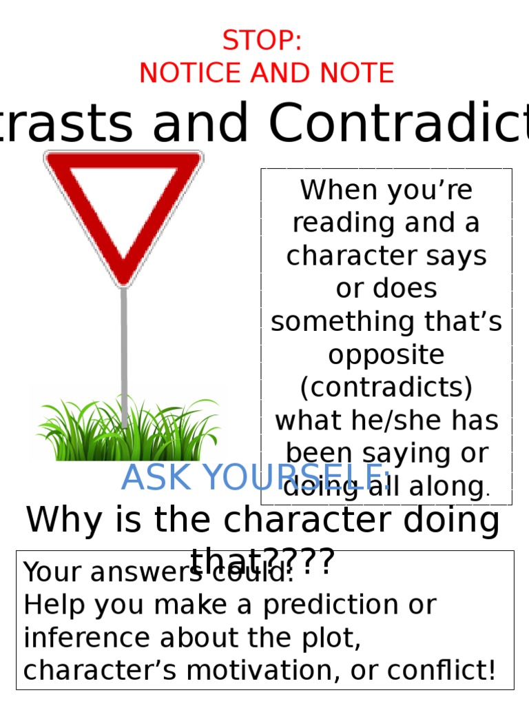 Notice and Note Fiction Signposts Anchor Charts | PDF | Self ...