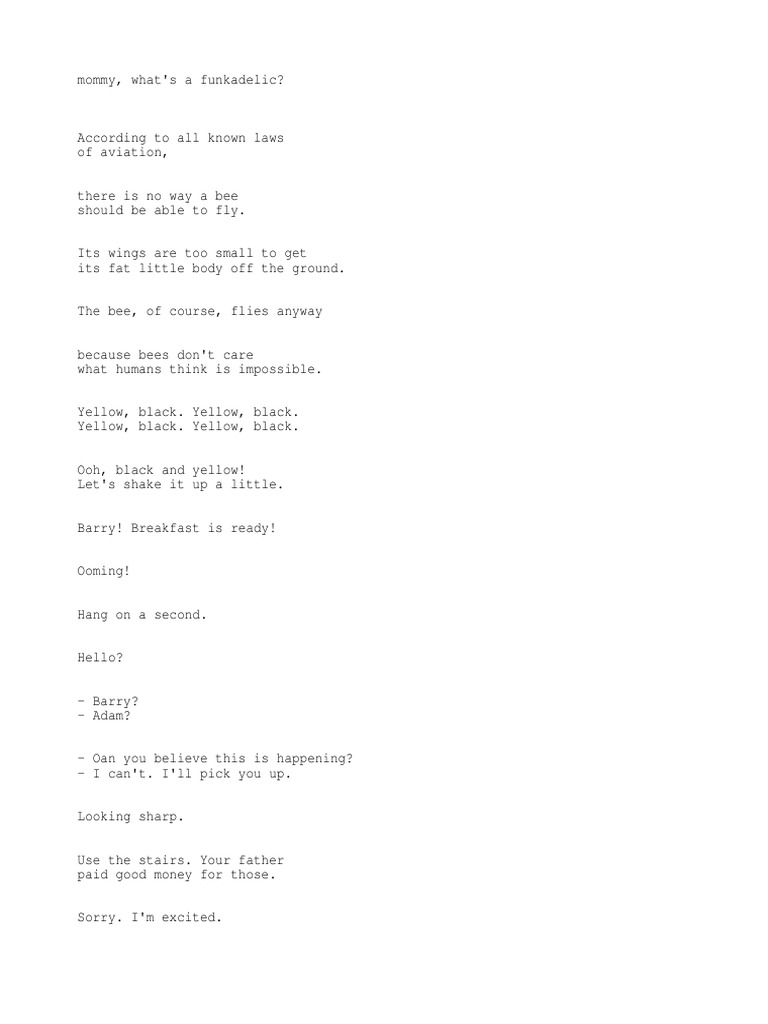 Mighty Ducks Script | PDF | Flowers | Bees