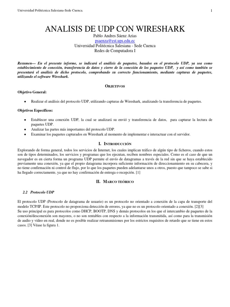 Practica UDP | PDF | Protocolos de internet | Protocolos de comunicaciones