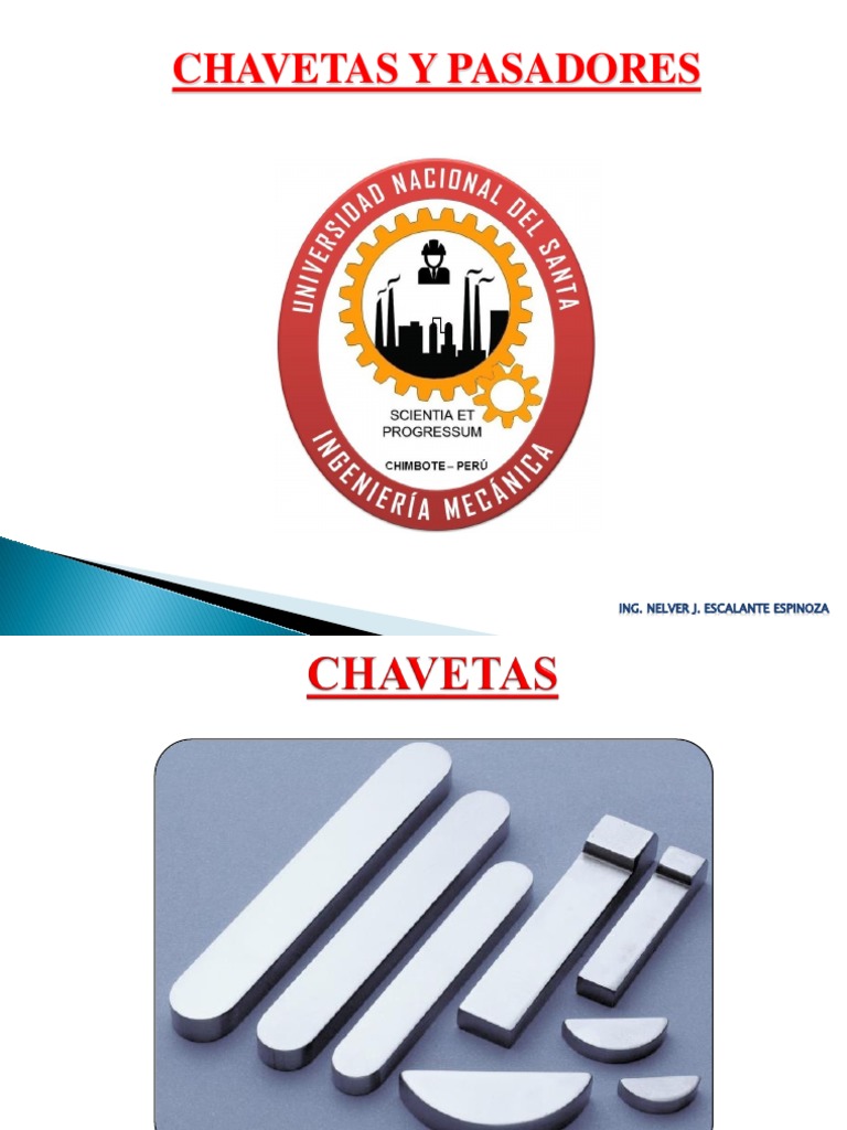 Clase Teorica de Chavetas y Pasadores Envio | PDF | Eje | Acero