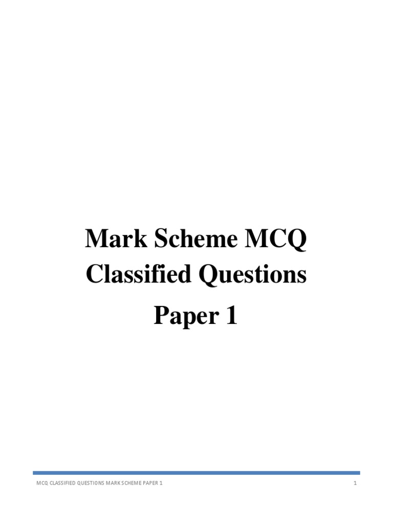 Mark Scheme MCQ Paper 1 PDF | PDF | Technology & Engineering