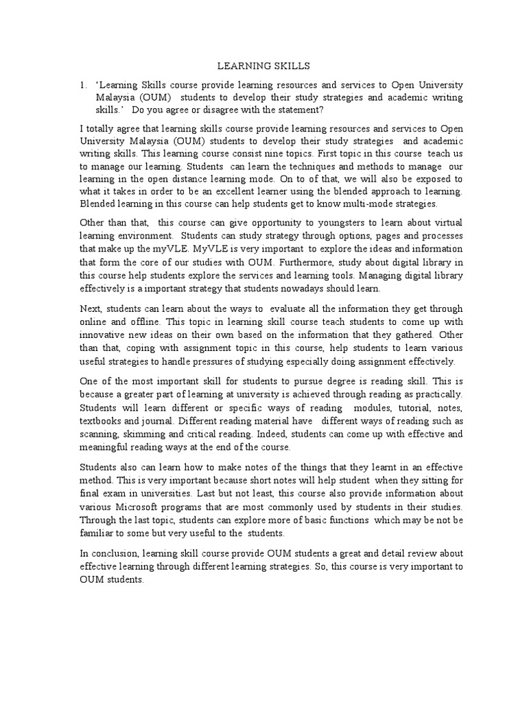 Learning Skills | PDF | Distance Education | Educational Technology