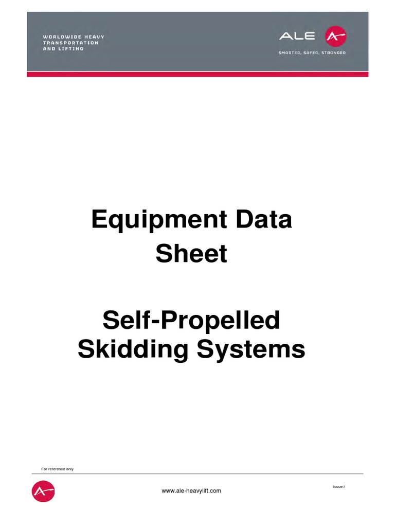 EQUIPMENT DATA SHEET Self Propelled Skidding Systems | PDF | Flight ...