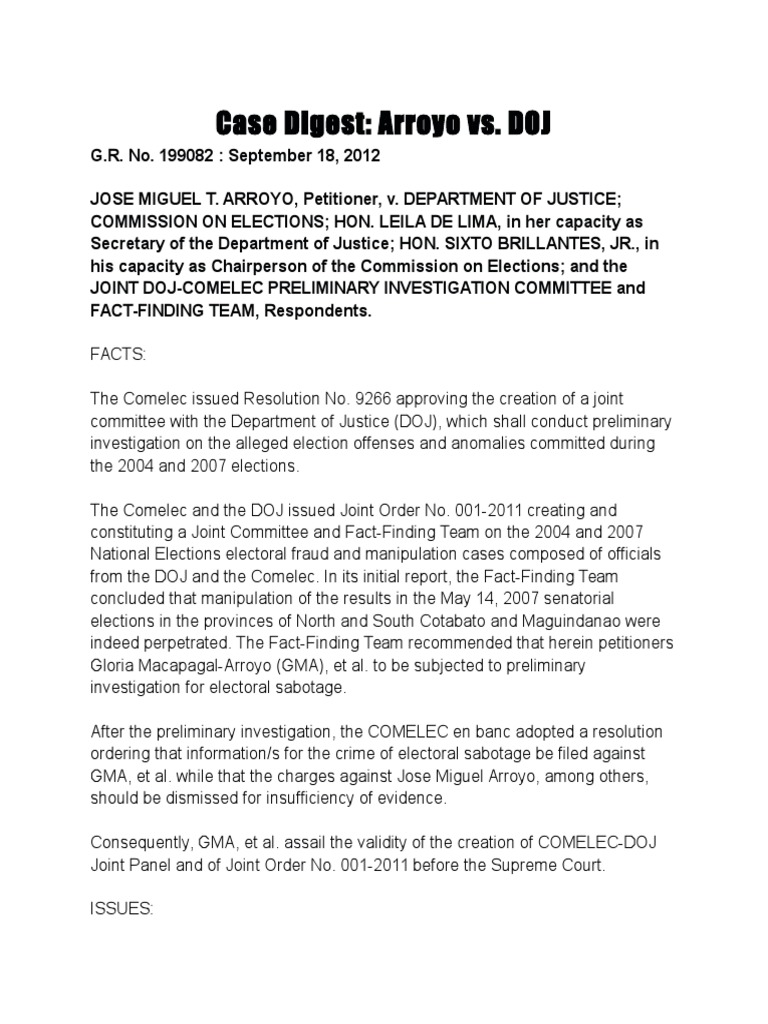 Case Digest | PDF | Prosecutor | Commission On Elections (Philippines)