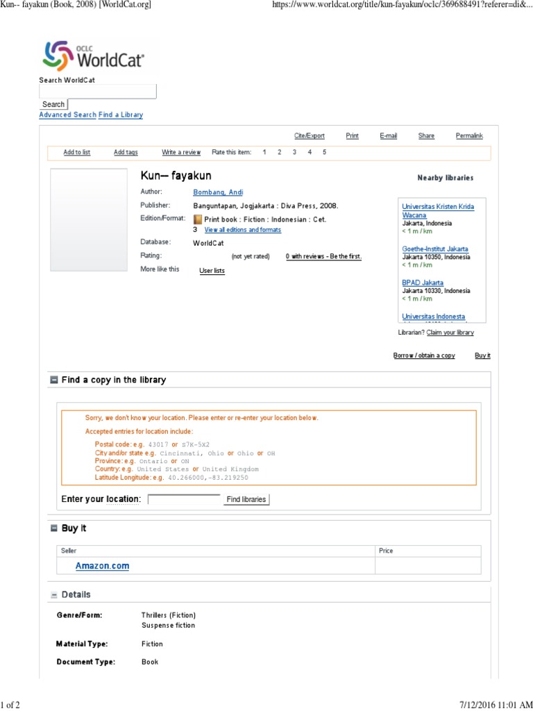 Kun - Fayakun (Book, 2008) (WorldCat - Org) PDF | PDF