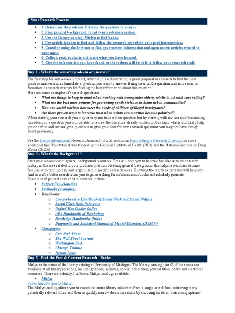 7 Steps Research Process | PDF | Open Access | Citation
