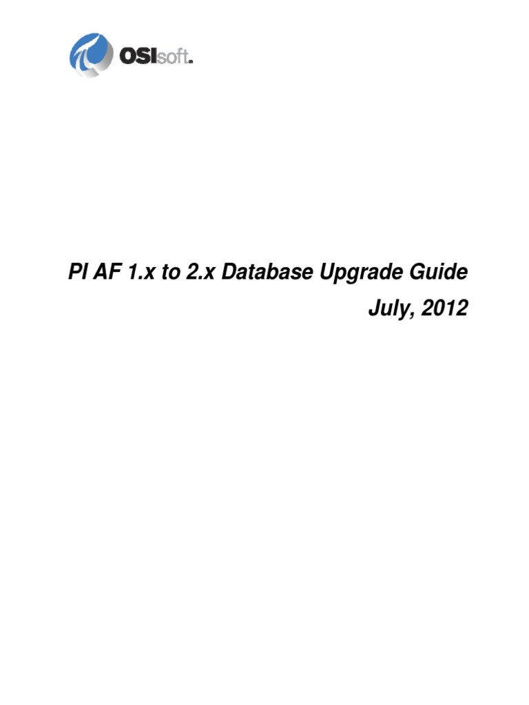 PI AF Database Upgrade | PDF | Databases | Installation (Computer Programs)
