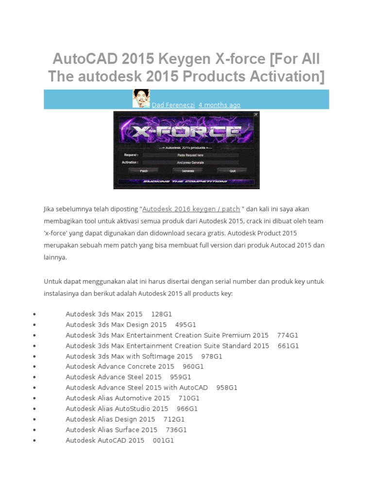 AutoCAD 2015 Keygen X | PDF | Autodesk | Auto Cad