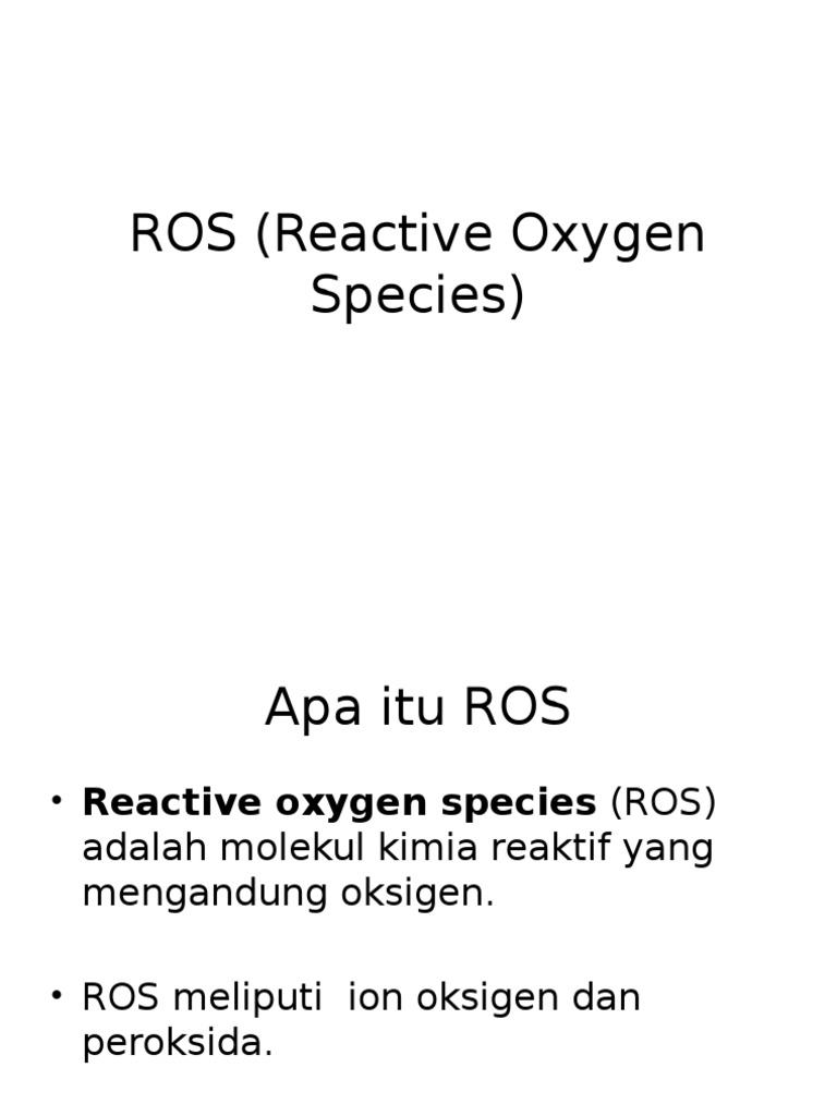 ROS (Reactive Oxygen Species) | PDF
