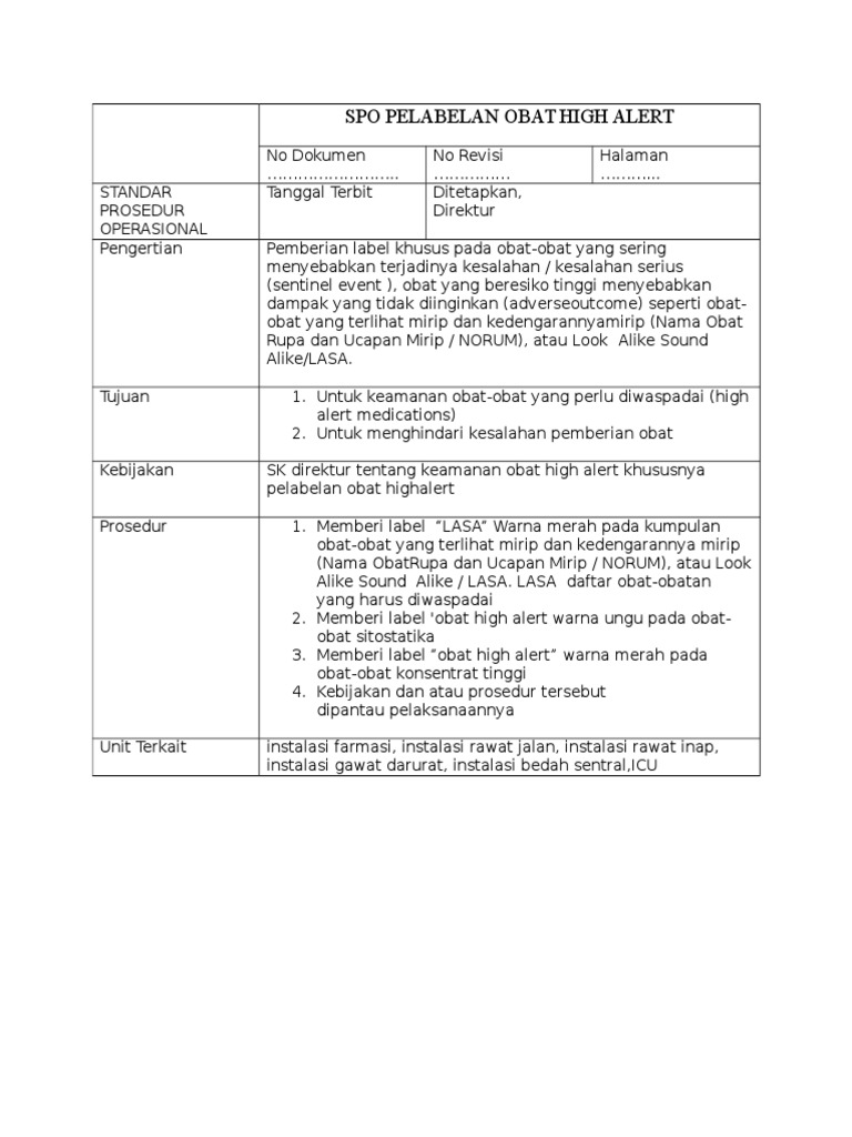 Sop Pelabelan Obat | PDF