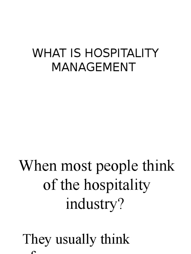 Understanding Hospitality Management | PDF