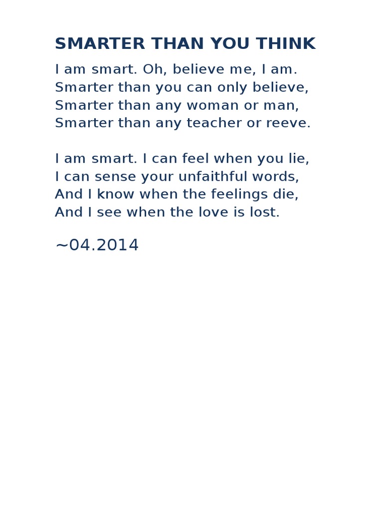 I Am Smart | PDF