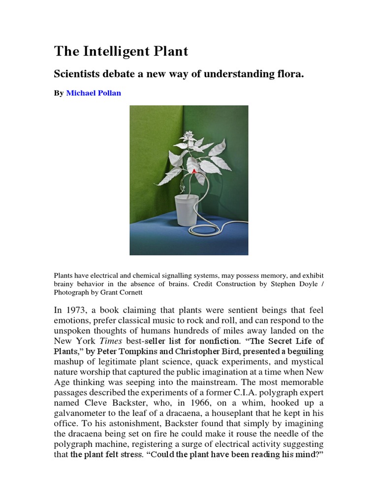 The Intelligent Plant | PDF | Intelligence | Neuroscience