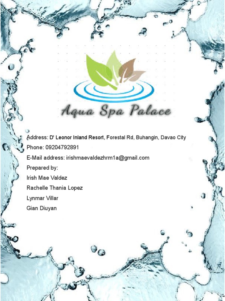 Business Proposal | PDF | Massage | Spa