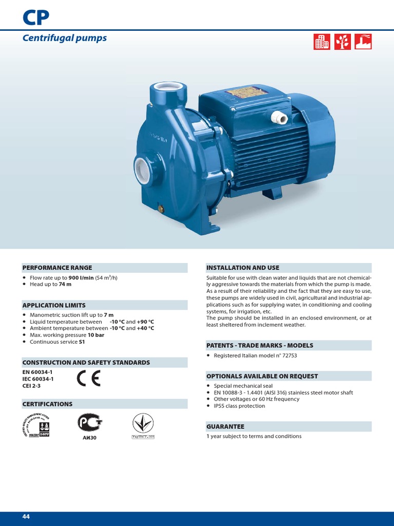 CP Centrifugal Pumps Guide: Performance, Installation & Specs | PDF ...
