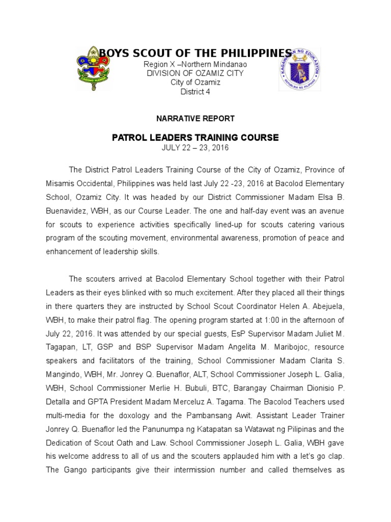 Boys Scout of The Philippines: Patrol Leaders Training Course | PDF | Scouting | Youth Movements