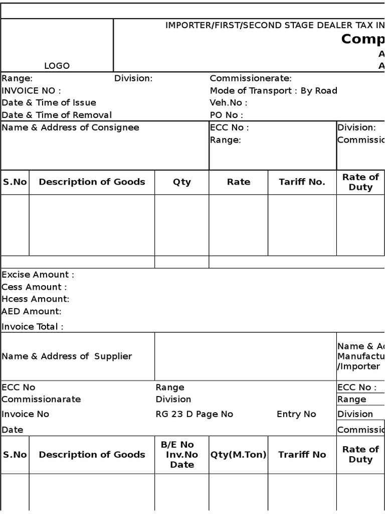 19 Excise Invoice | PDF
