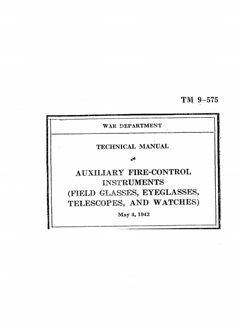 Auxiliary Fire-Control Instruments Guide | PDF | Watch | Glasses