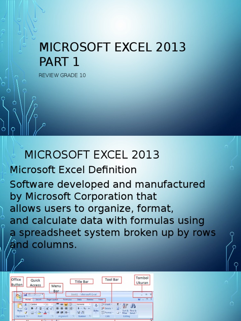Information and Communications Technology Ms. Excel 01 | PDF ...