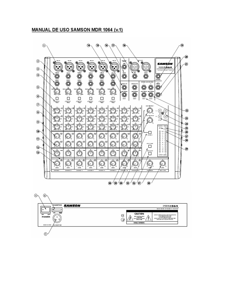 Manual de Uso Samson MDR 1064 | PDF | Micrófono | Auriculares