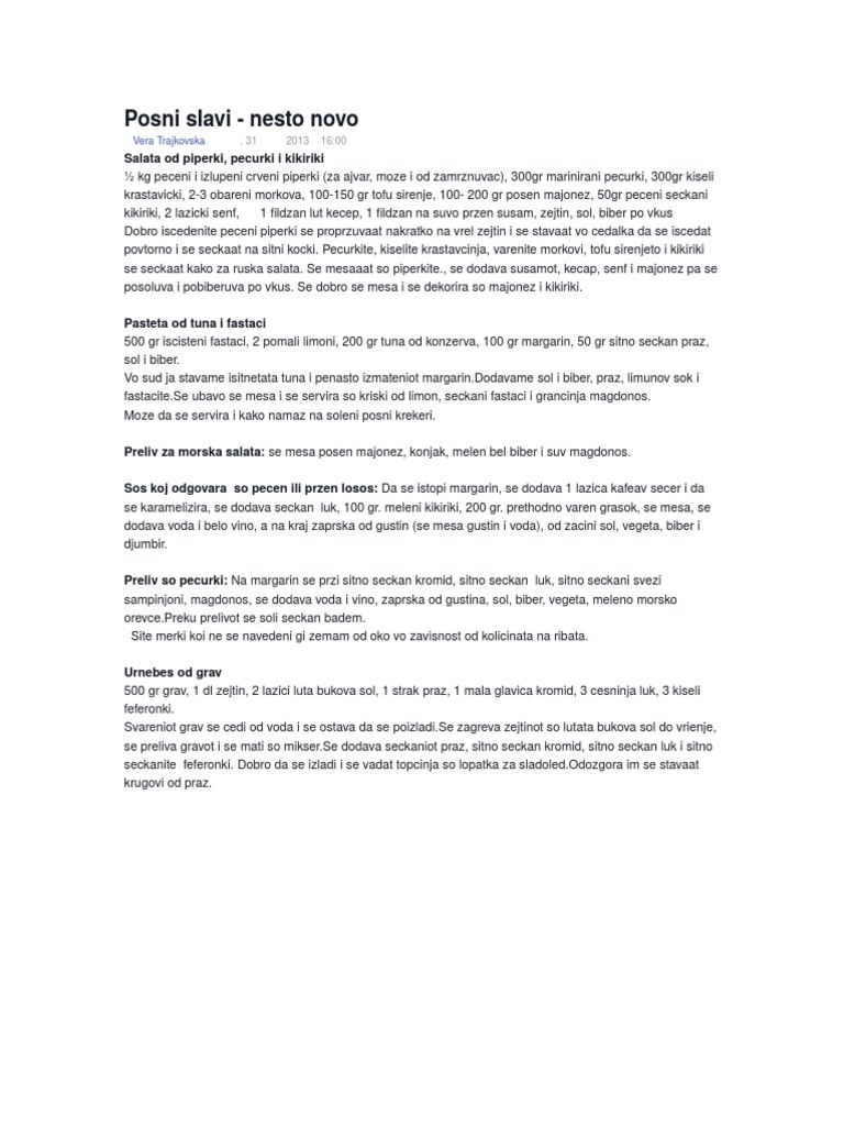 Posni Slavi | PDF