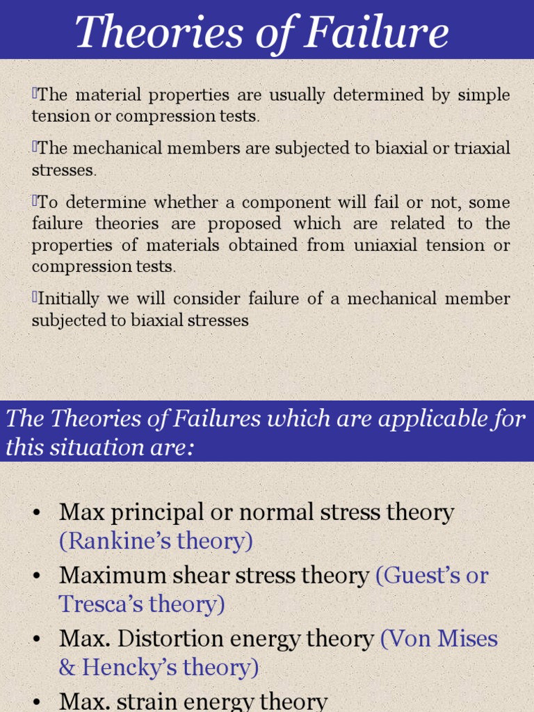 Theories of Material Failure Analysis | PDF | Strength Of Materials ...