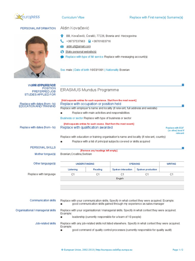 5 CVTemplate | PDF | Communication | Labour