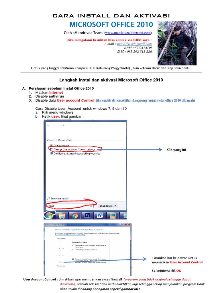 Cara Install Dan Aktivasi Office 2010 | PDF