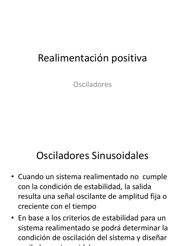 Osciladores y Realimentación Positiva | PDF | Ciencia y matemáticas