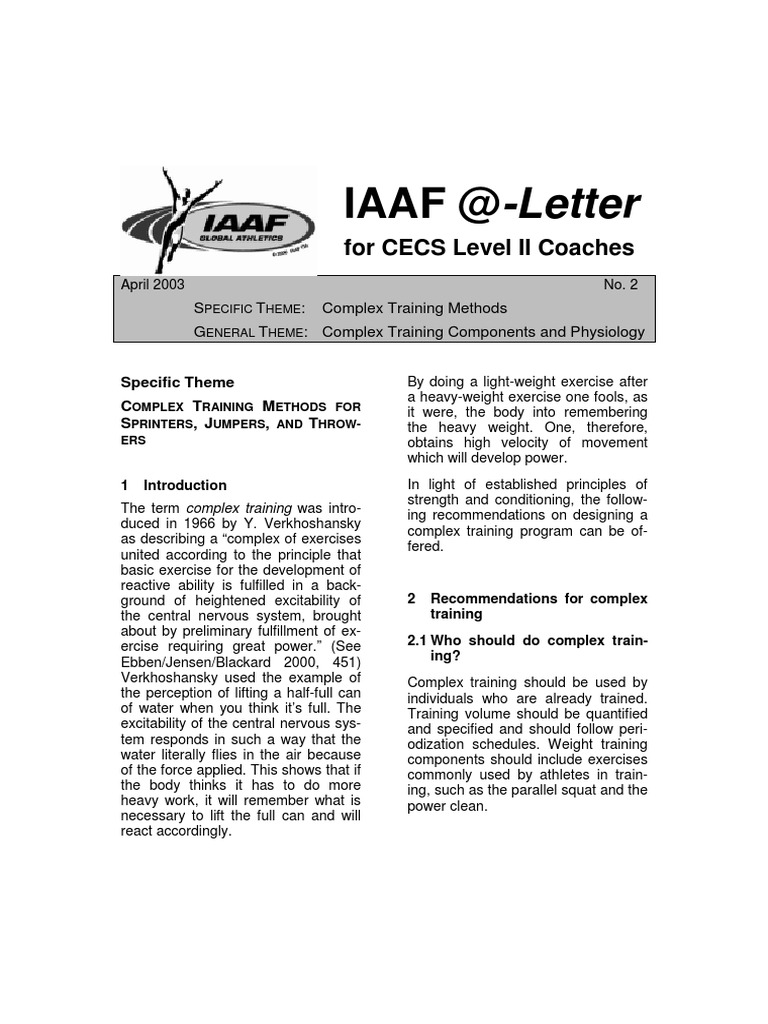 Complex Training | PDF | Weight Training | Strength Training