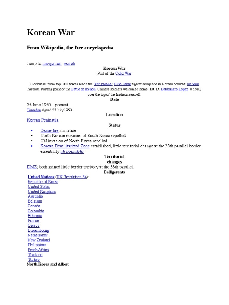 The Korean War - All You Need To Know About The Korean War With Links ...