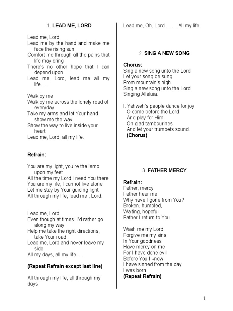 Mass Songs | PDF | God The Father | Mary, Mother Of Jesus