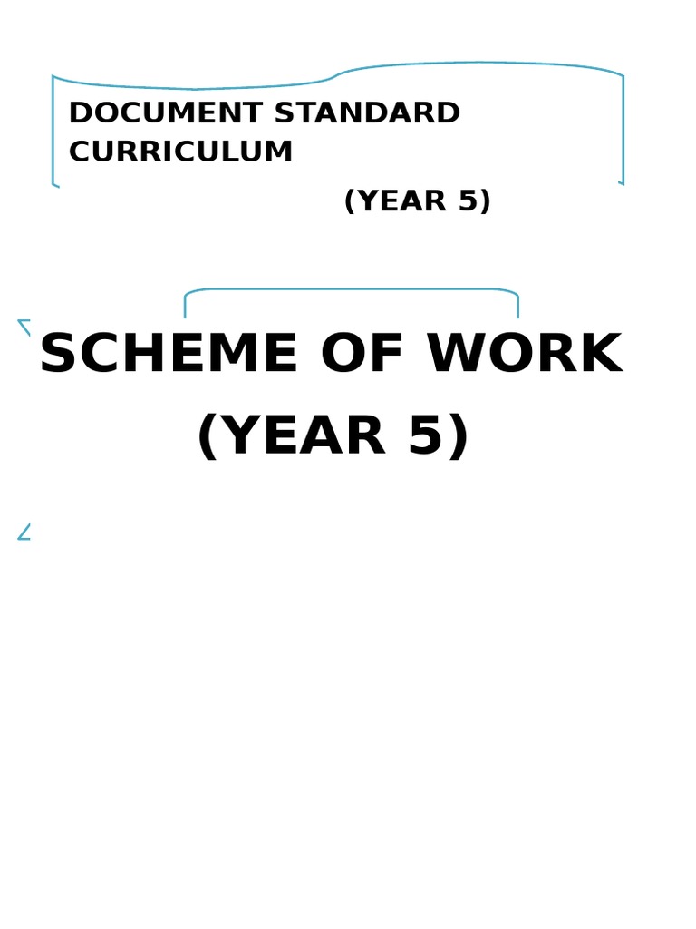 Scheme of Work (YEAR 5) : Document Standard Curriculum (YEAR 5) | PDF
