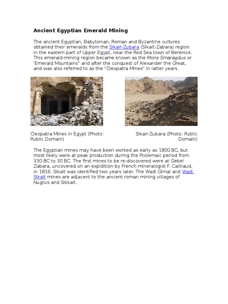 Ancient Egyptian Emerald Mining | PDF