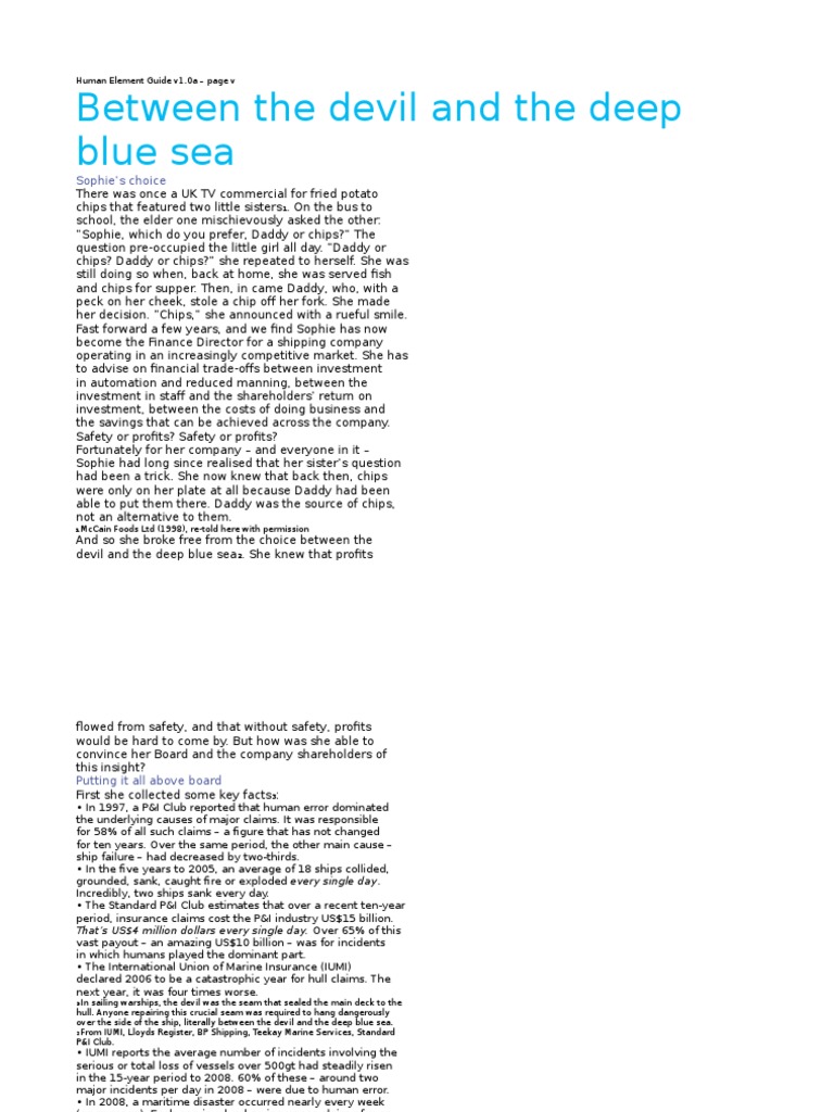 Human Element Guide v1 | PDF | Ships | Water Transport