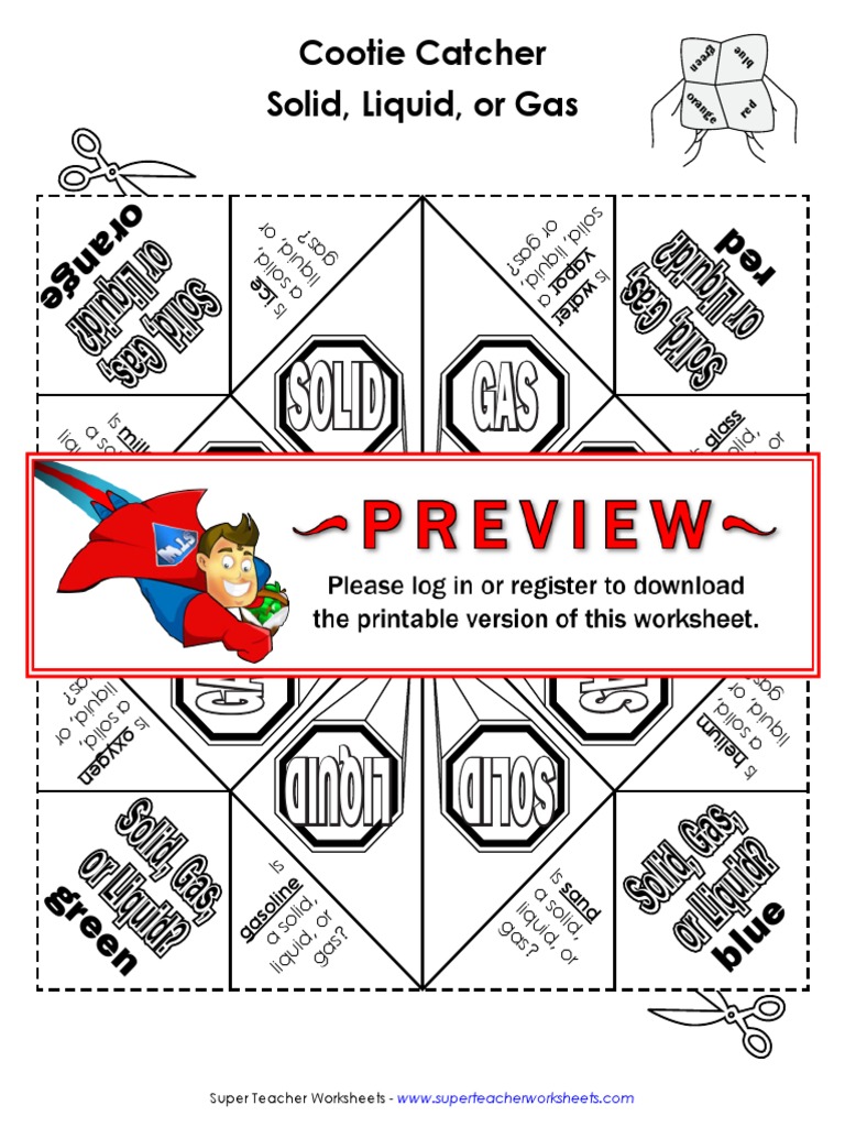 Cootie Catcher Solid Liquid Gas | PDF