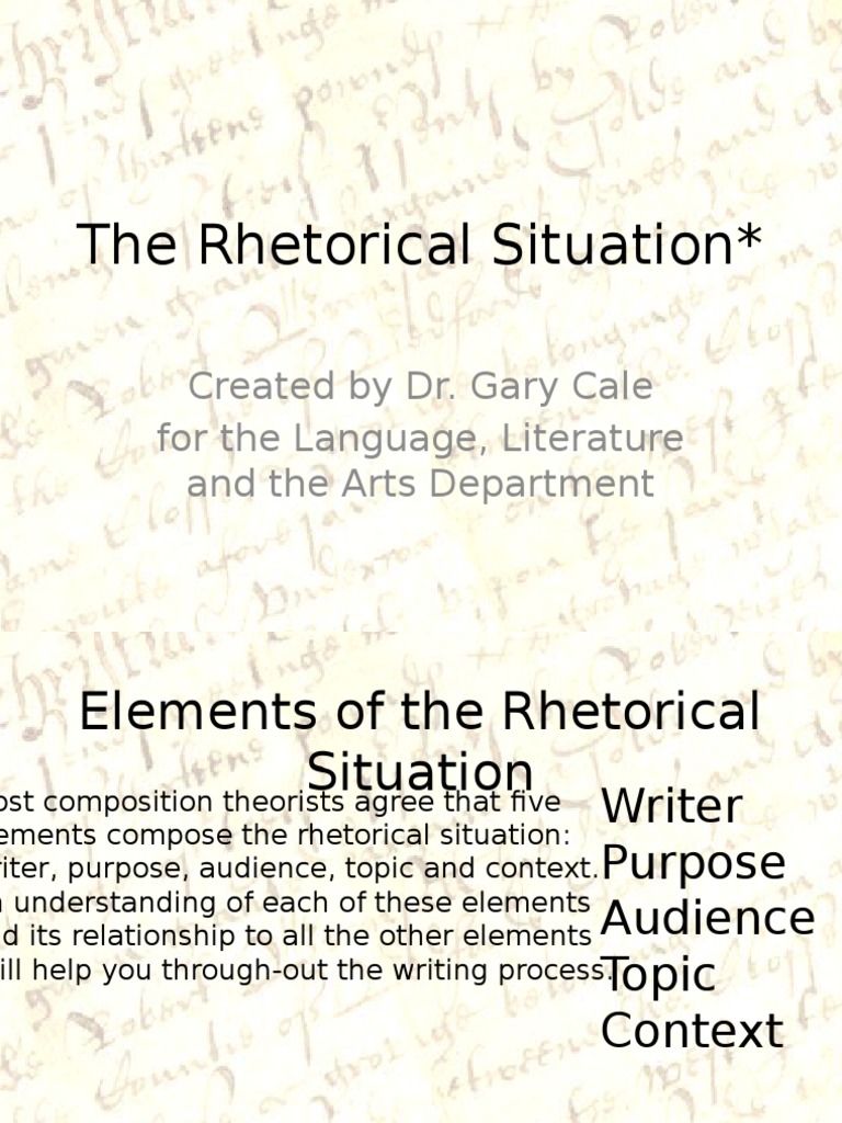 the rhetorical situation | Audience | Rhetoric