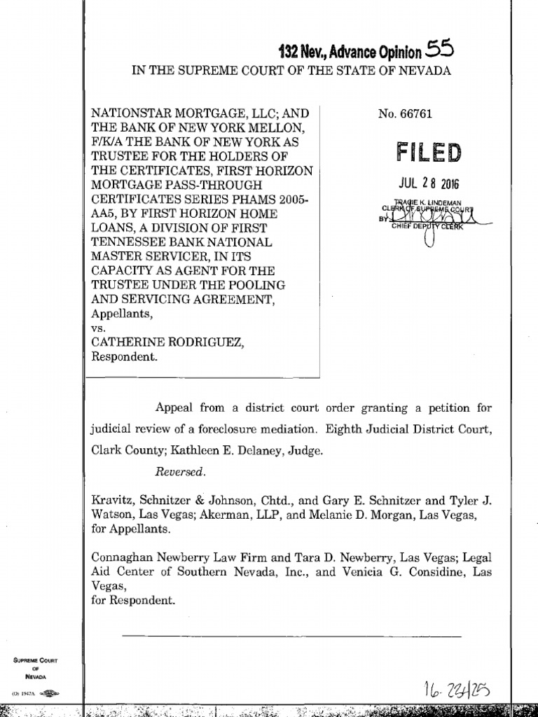 Nationstar Mortgage LLC Et Al V Rodriguez, 132 Nev 55 | PDF ...